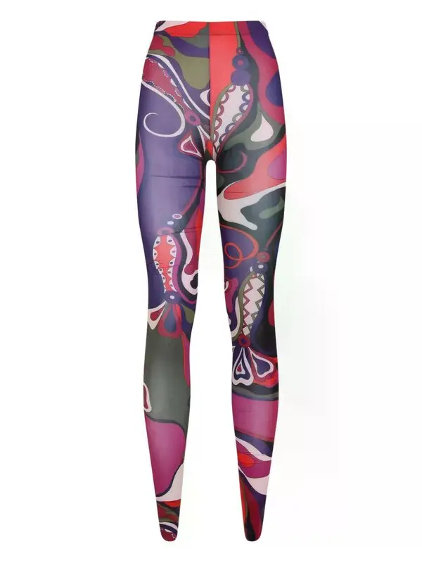 Emilio Pucci Abstract-print Tights - Red