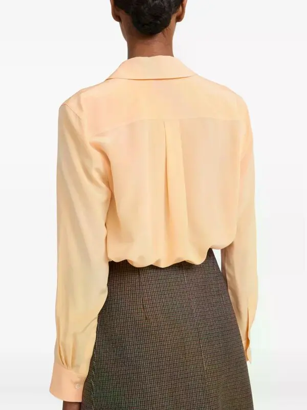 YVES SALOMON Tie-neck Silk Blouse - Orange