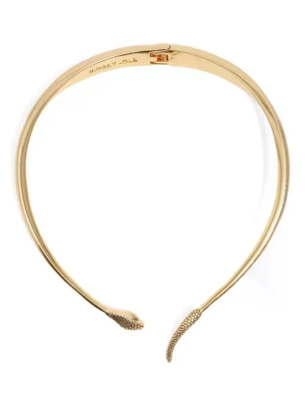 Bimba Y Lola Snake-head Choker Necklace - Gold
