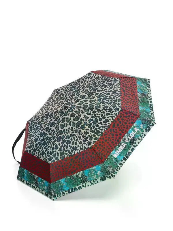 Bimba Y Lola Leopard-print Panel Umbrella