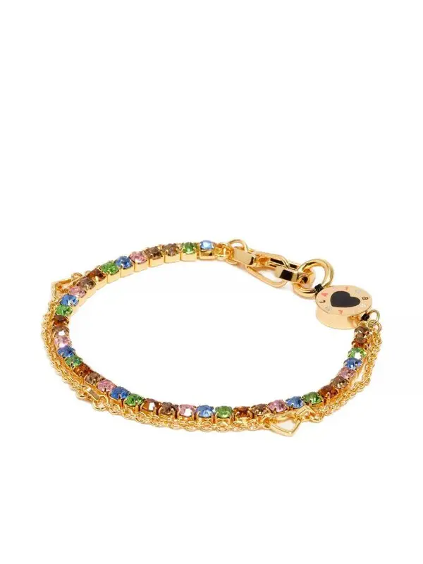 Bimba Y Lola Crystal-embellished Heart Bracelet - Gold