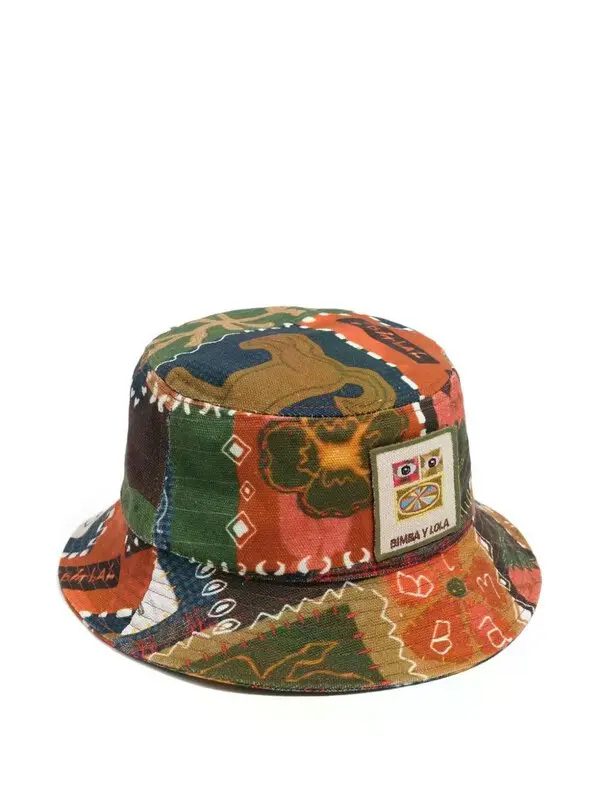 Bimba Y Lola Travellers Patchwork Bucket Hat - Brown