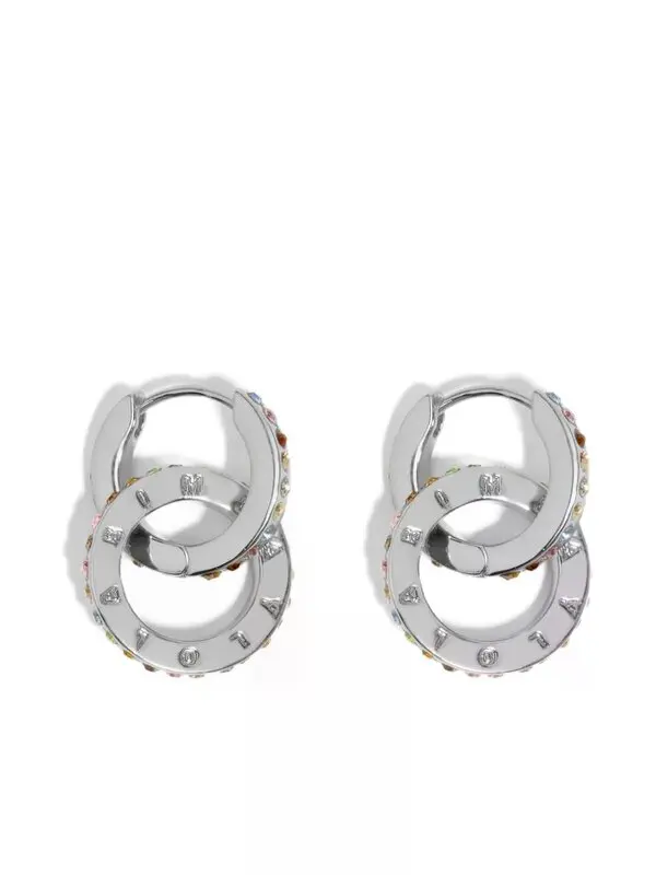Bimba Y Lola Double-logo Hoop Earrings - Silver