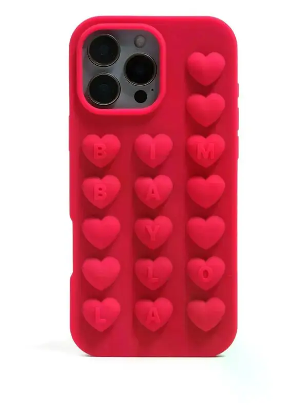 Bimba Y Lola Heart-detail Silicone Iphone 16 Case - Red