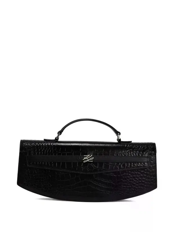 Karl Lagerfeld K/studio Crocodile-embossed Top-handle Clutch