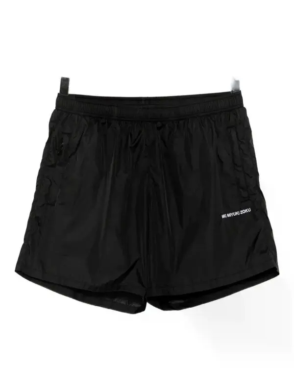 MKI MIYUKI ZOKU Logo-embroidered Swim Shorts - Black