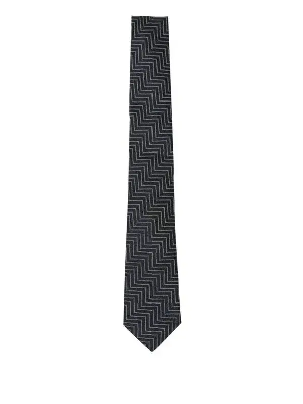 Giorgio Armani Printed Silk Tie - Blue