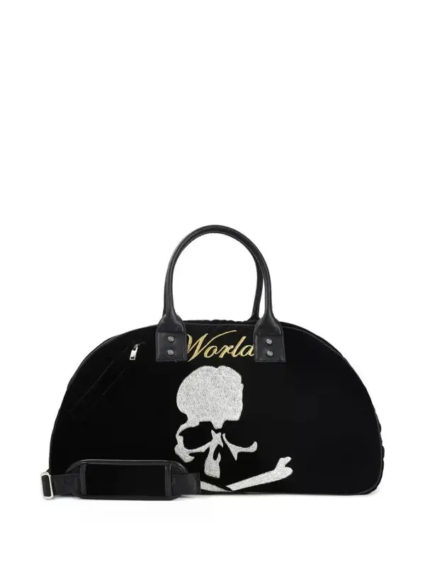 MASTERMIND WORLD Skull-embellished Velvet Holdall - Black