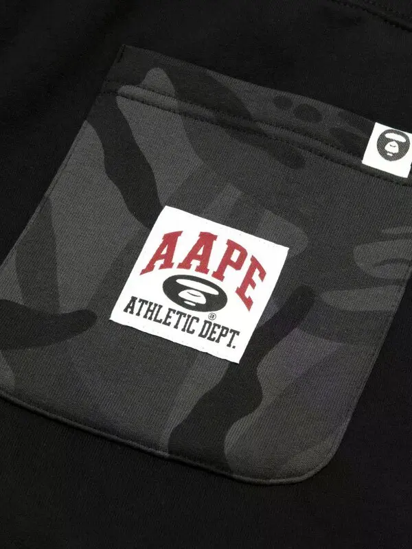 AAPE BY *A BATHING APE Embroidered-logo Cuffed Track Pants - Black