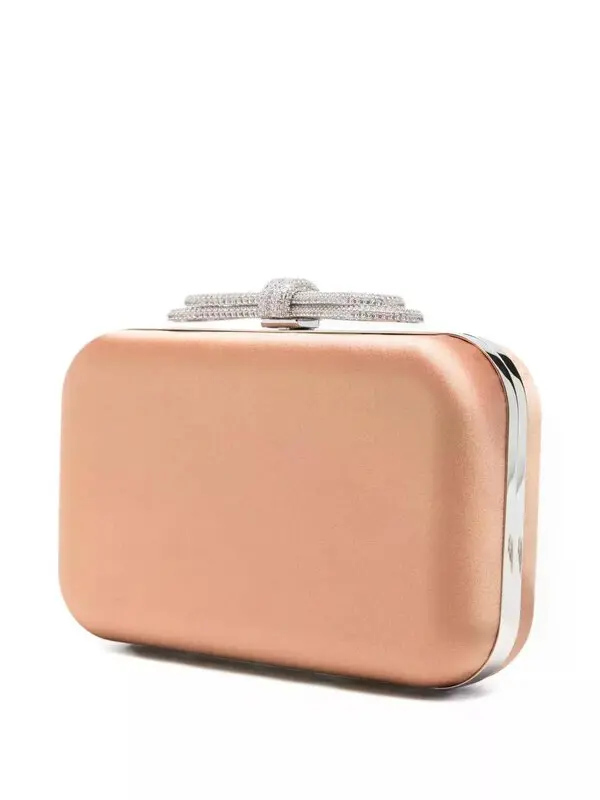 Mach & Mach Crystal-embellished Bow Clutch - Orange