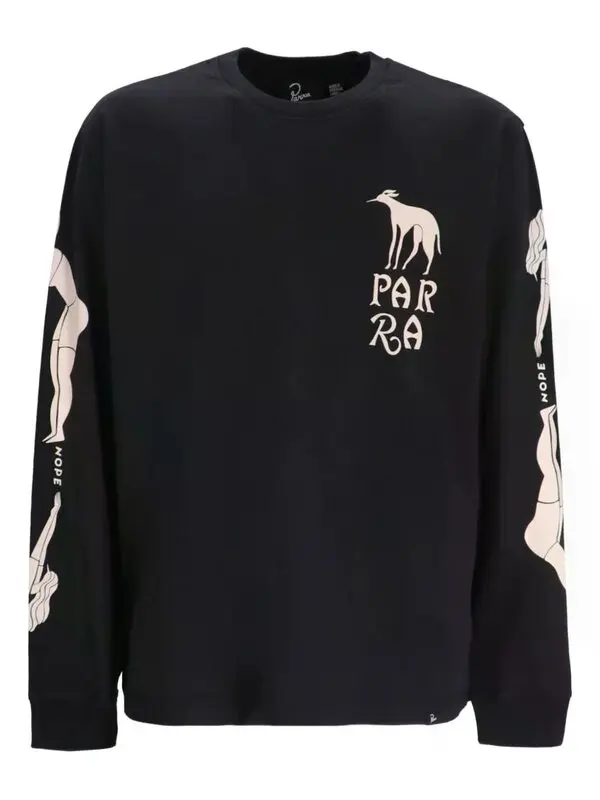 PARRA Long-sleeve Graphic-print T-shirt - Black