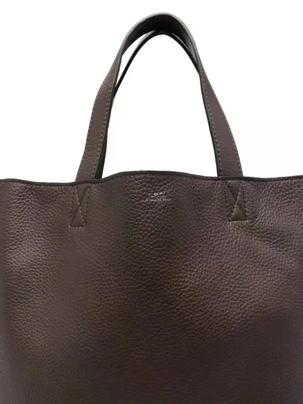 A.p.c. Leather Tote Bag With Logo