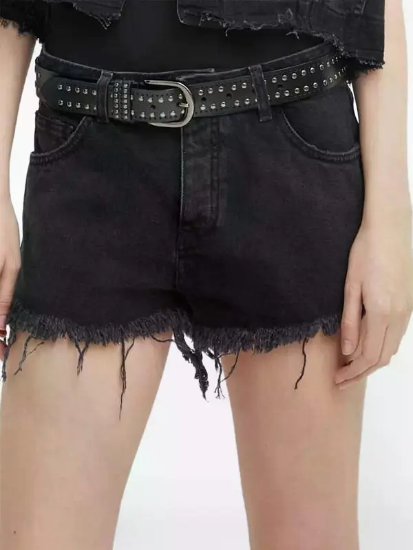 ANIYE BY Frayed Denim Shorts - Black