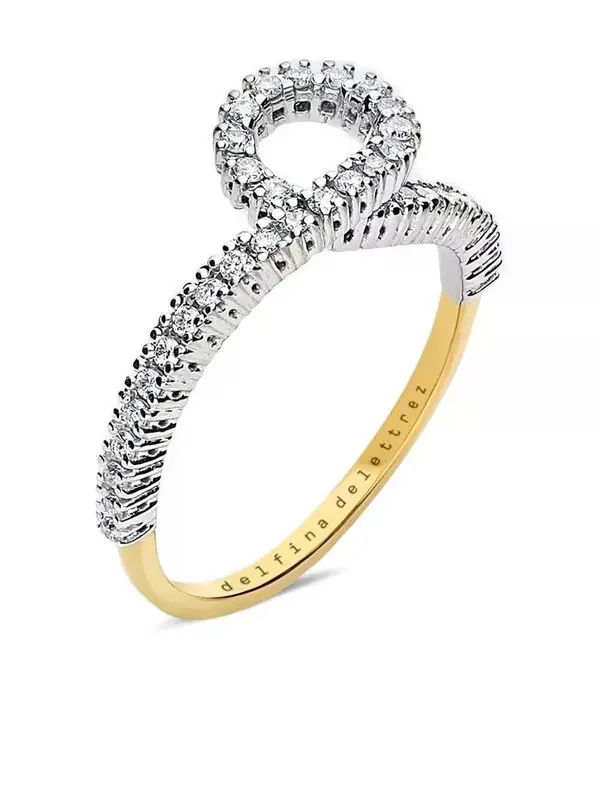 Delfina Delettrez 18k White And Yellow Diamond Single Loop Ring - Gold