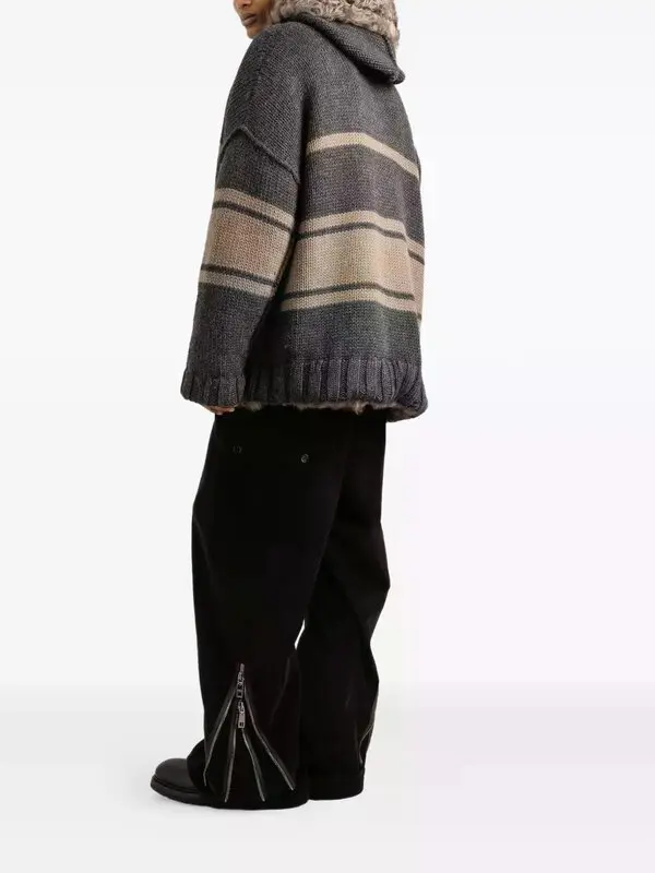 Dolce & Gabbana Striped Fur-trimmed Hoodie