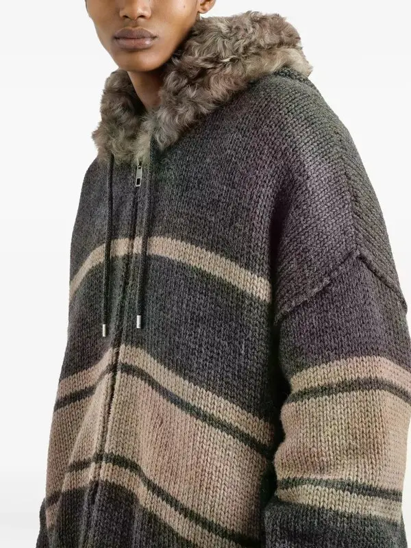 Dolce & Gabbana Striped Fur-trimmed Hoodie