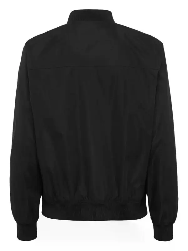 Philipp Plein Logo-appliqué Bomber Jacket - Black