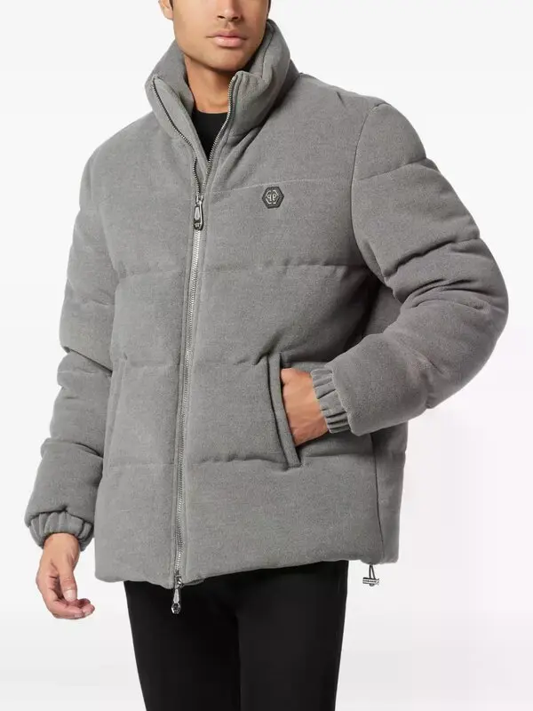 Philipp Plein Quilted Puffer Jacket - Grey