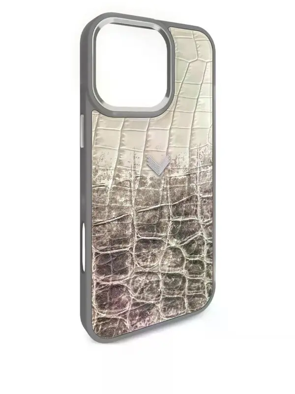 VELANTE Crocodile-texture Iphone 16 Pro Max Phone Case - Brown