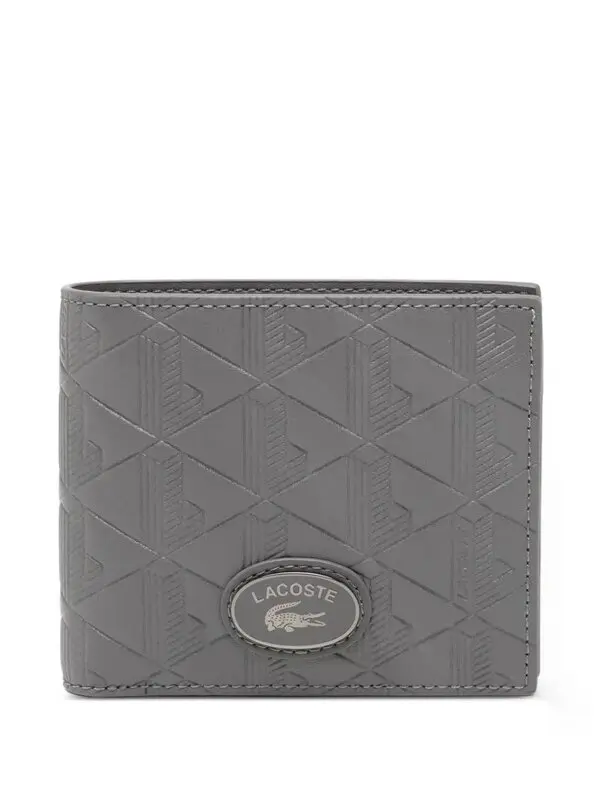 Lacoste Monogram Leather Wallet - Grey