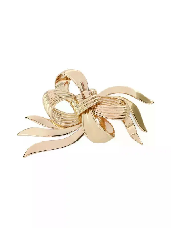 Miu Miu Bow-embellished Brooch - Gold
