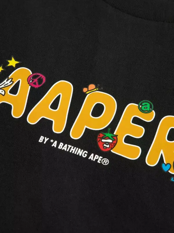 AAPE BY *A BATHING APE Long-sleeve Logo T-shirt - Black