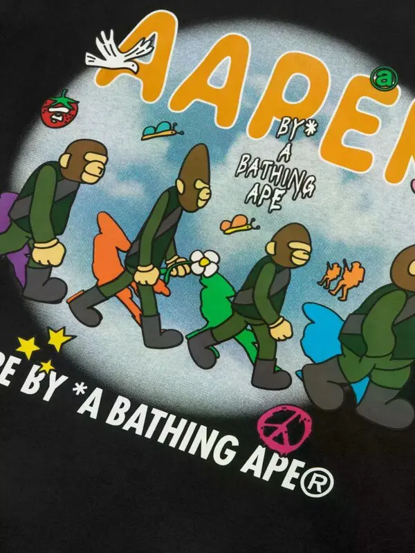 AAPE BY *A BATHING APE Long-sleeve Logo T-shirt - Black