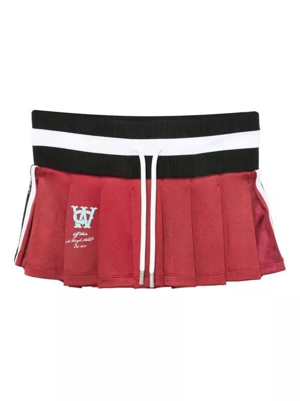 Off-White Pleated Drawstring Skirt