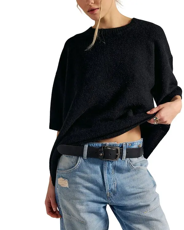 Free People Margot Sweater Tee - Black