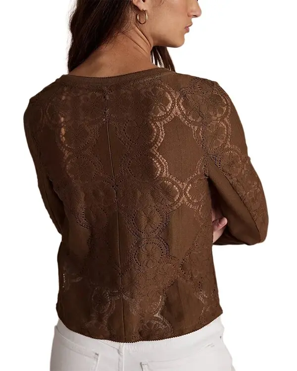 Free People Jae Lace Blouse - Chicory Coffee