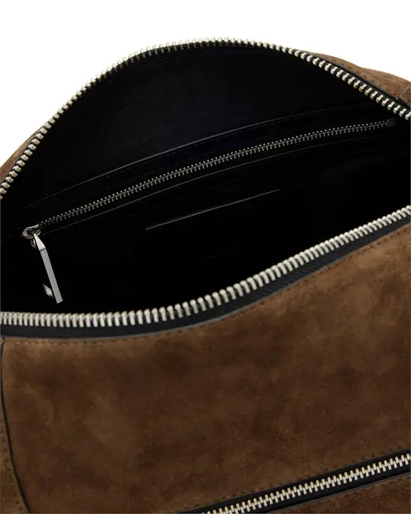 ALLSAINTS Vega Suede Shoulder Bag - Fango Brown