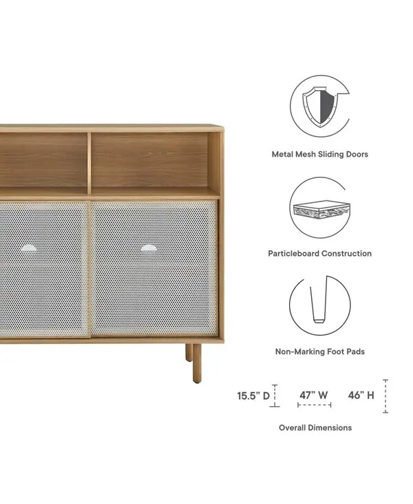 MODWAY Kurtis 47 Display Cabinet - Oak