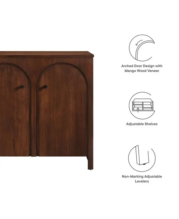 MODWAY Appia 2-door Arched Door Storage Cabinet