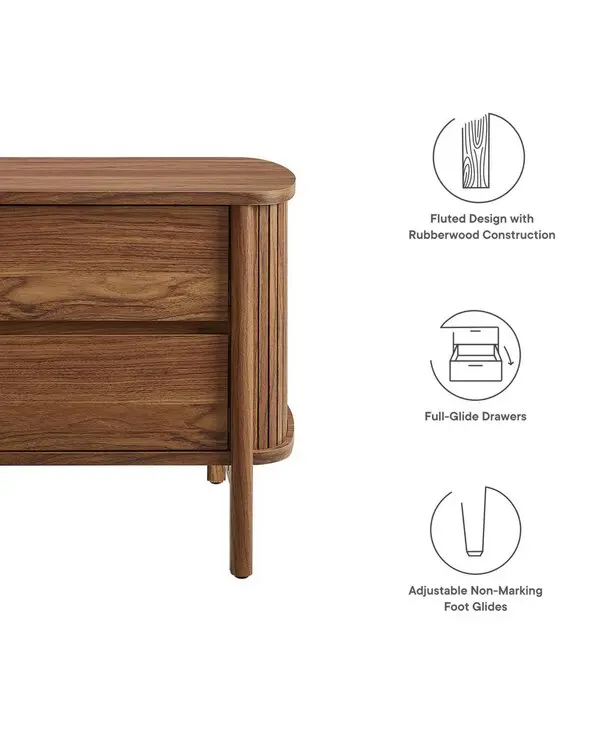 MODWAY Cadence 2-drawer Nightstand - Walnut