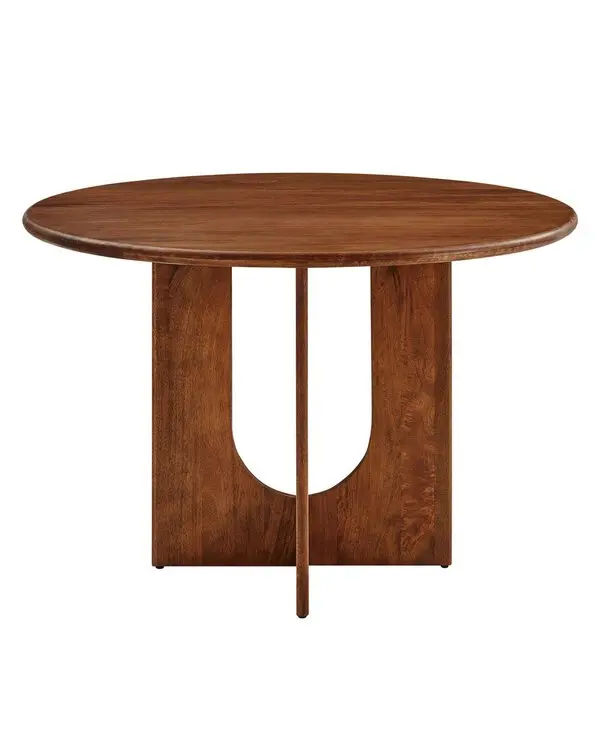 MODWAY Rivian Round 48 Wood Dining Table - Walnut