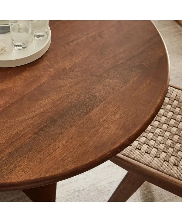 MODWAY Rivian Round 48 Wood Dining Table - Walnut
