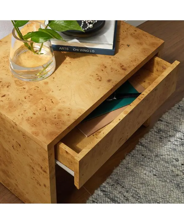 MODWAY Hudson 1-drawer Burl Wood Nightstand