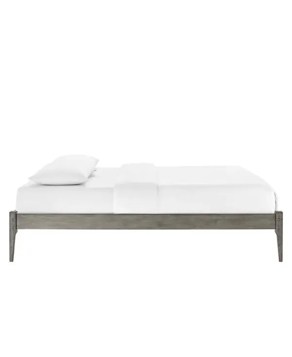 MODWAY June Wood Platform Bed Frame - Gray