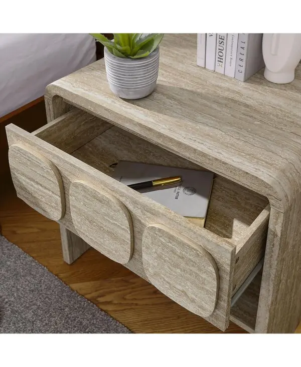 MODWAY Toscana 1-drawer Nightstand - Travertine