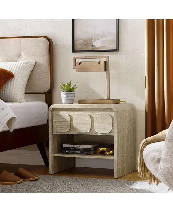 MODWAY Toscana 1-drawer Nightstand - Travertine