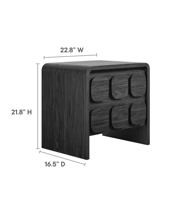 MODWAY Toscana 2-drawer Nightstand - Black