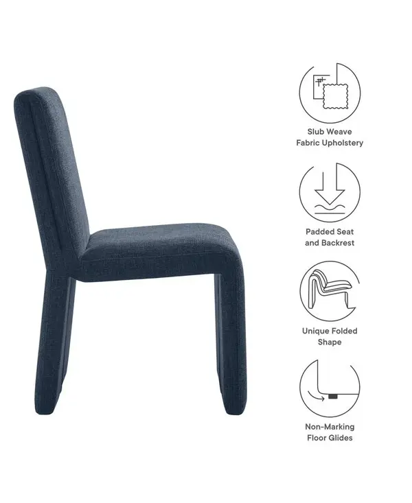 MODWAY Emory Fabric Upholstered Dining Side Chair - Slate Blue