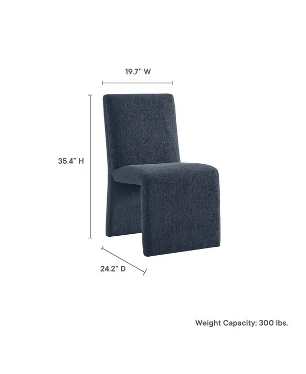 MODWAY Emory Fabric Upholstered Dining Side Chair - Slate Blue