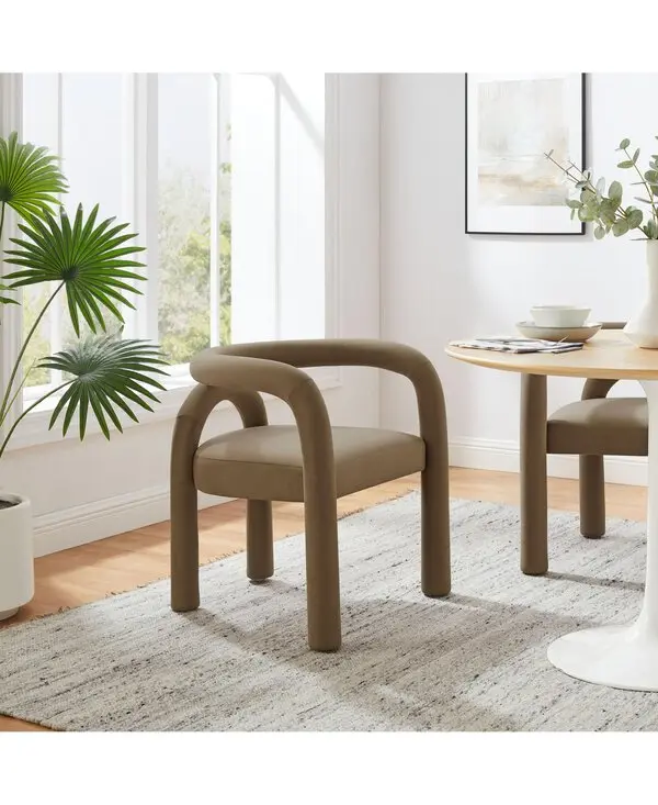 MODWAY Astrid Performance Velvet Dining Chair - Camel