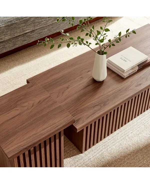 MODWAY Render Nesting Coffee Tables, Set Of 2 - Walnut
