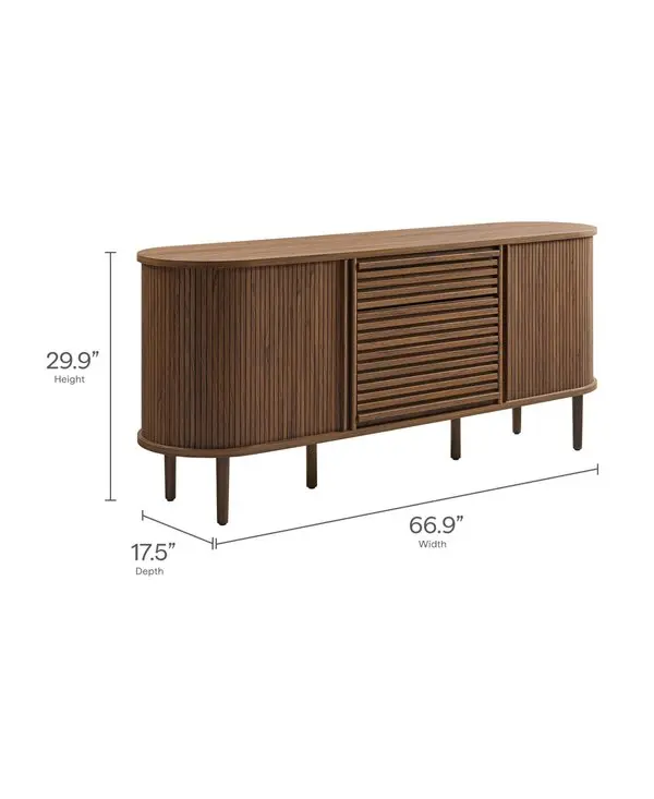MODWAY Harlan 67 Fluted Oval Sideboard Cabinet