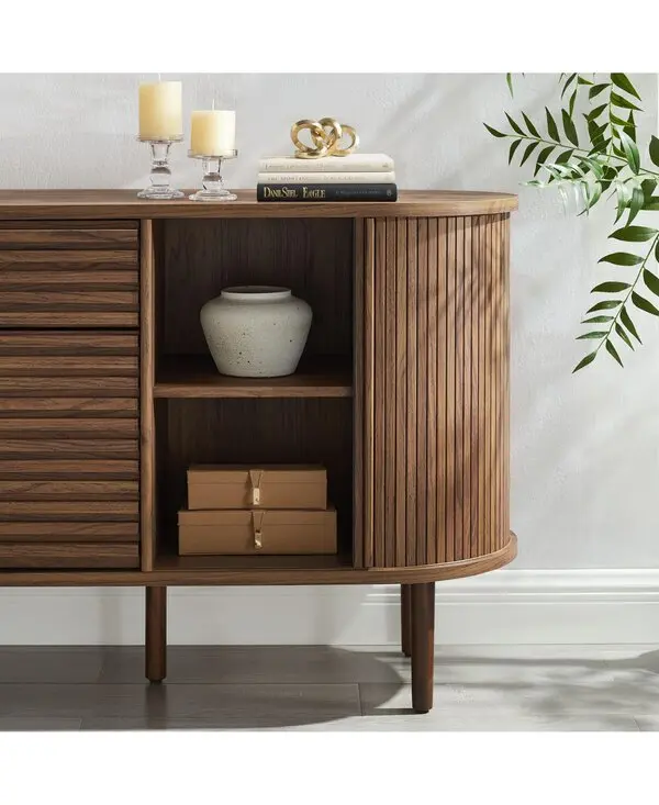MODWAY Harlan 67 Fluted Oval Sideboard Cabinet