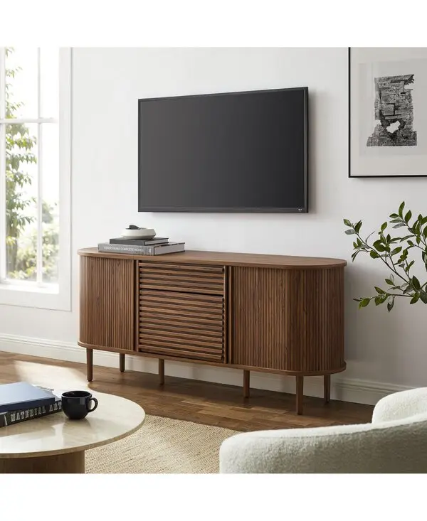 MODWAY Harlan 67 Fluted Oval Sideboard Cabinet