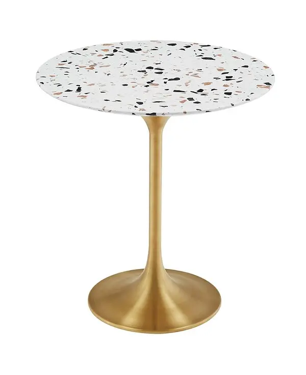 MODWAY Lippa Round Terrazzo Side Table - Gold Terrazzo