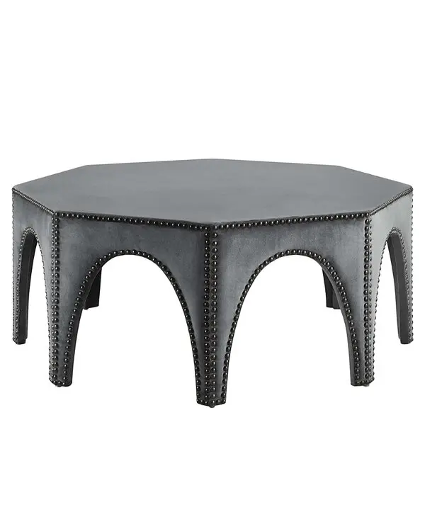 MODWAY Victory Performance Velvet Ottoman - Gray